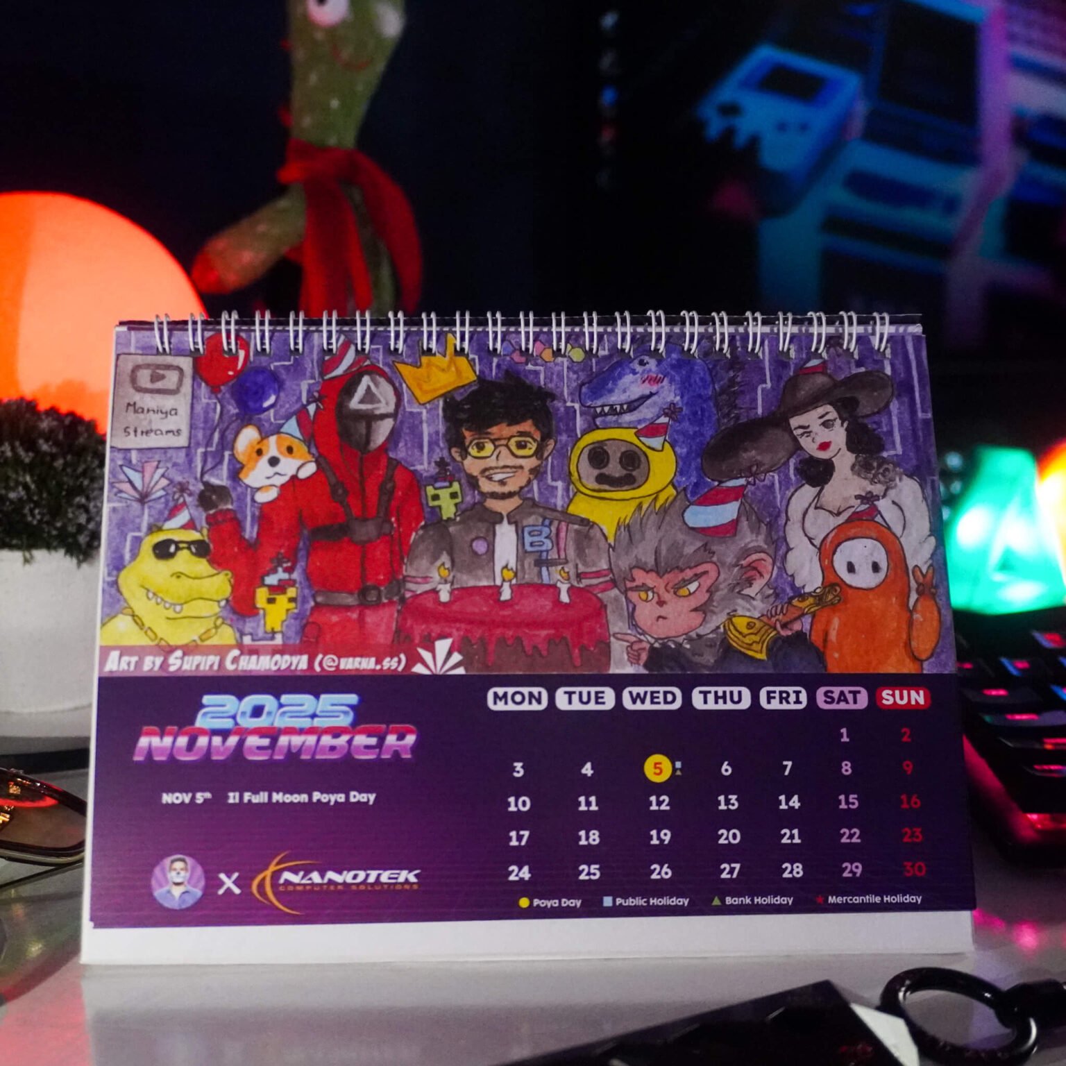 ManiYa Streams Calendar 2025 – Pie Store